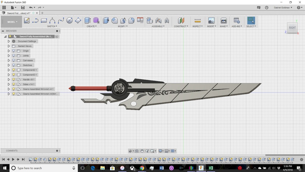 3D file Harbinger (Qrow's Weapon from RWBY) 🔫・3D print model to ...