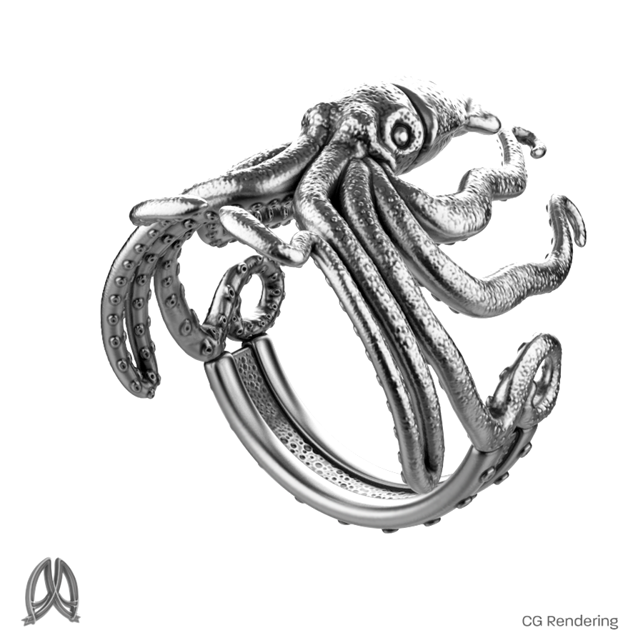 STL file Squid Ring・3D printable model to download・Cults