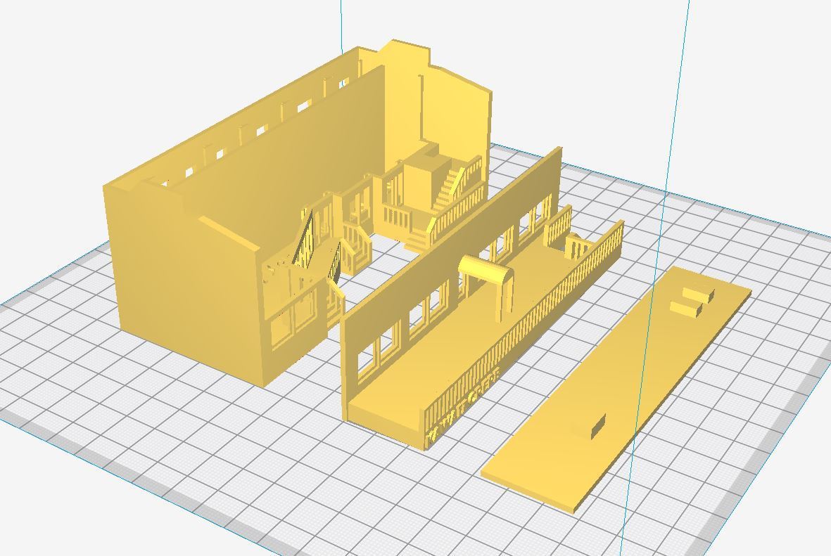 STL file PREMIUM N Scale Building #8・3D print design to download・Cults