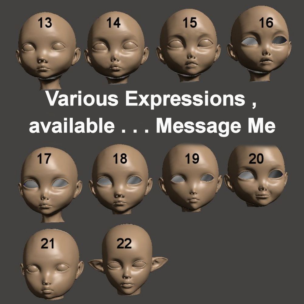 Free STL file BJD 1/3 75mm Head 00v2 - by SPARX・Design to download and ...