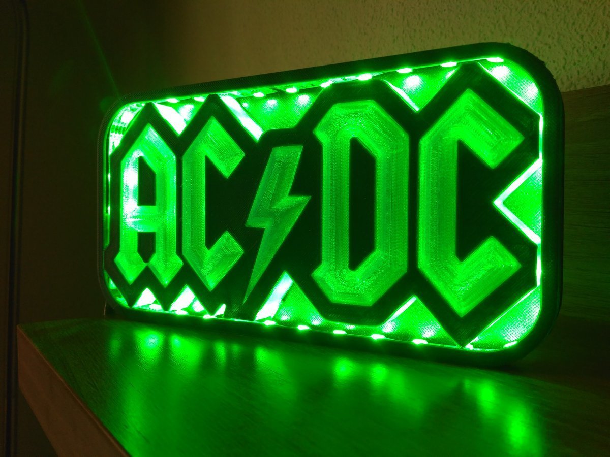 STL file AC/DC led lamp #3dprintRocks・3D print design to download・Cults