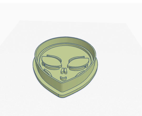 3D file Alien Head Cookie Cutter with Stamp STL FILE 👽・3D printer ...