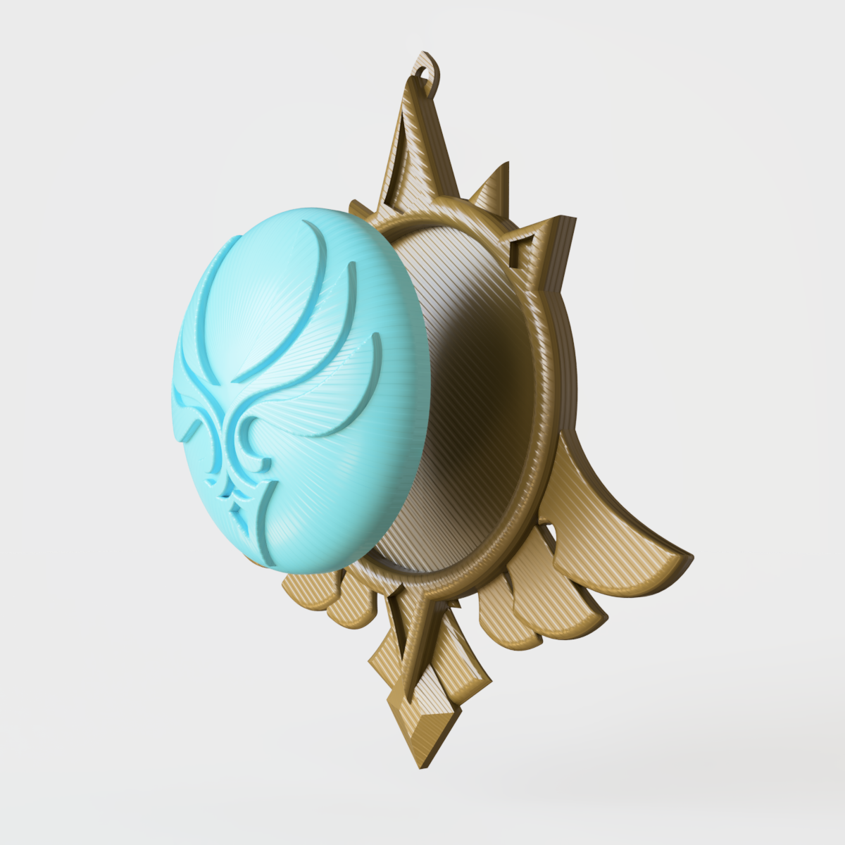 STL file Amulet Anemo- Genshin Impact・Model to download and 3D print・Cults