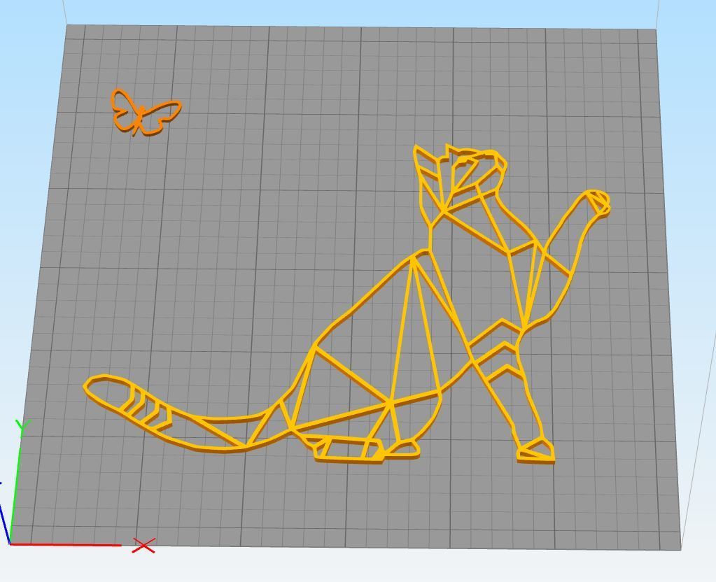 STL file cat 2D ART FOR WALL DECORATION・3D print model to download・Cults