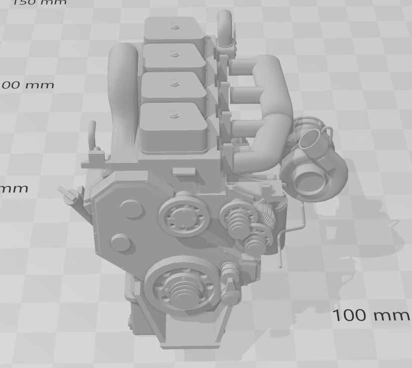 STL-Datei Vintage 4-cylinder diesel engine 1/10 🌆・3D-druckbares Modell ...