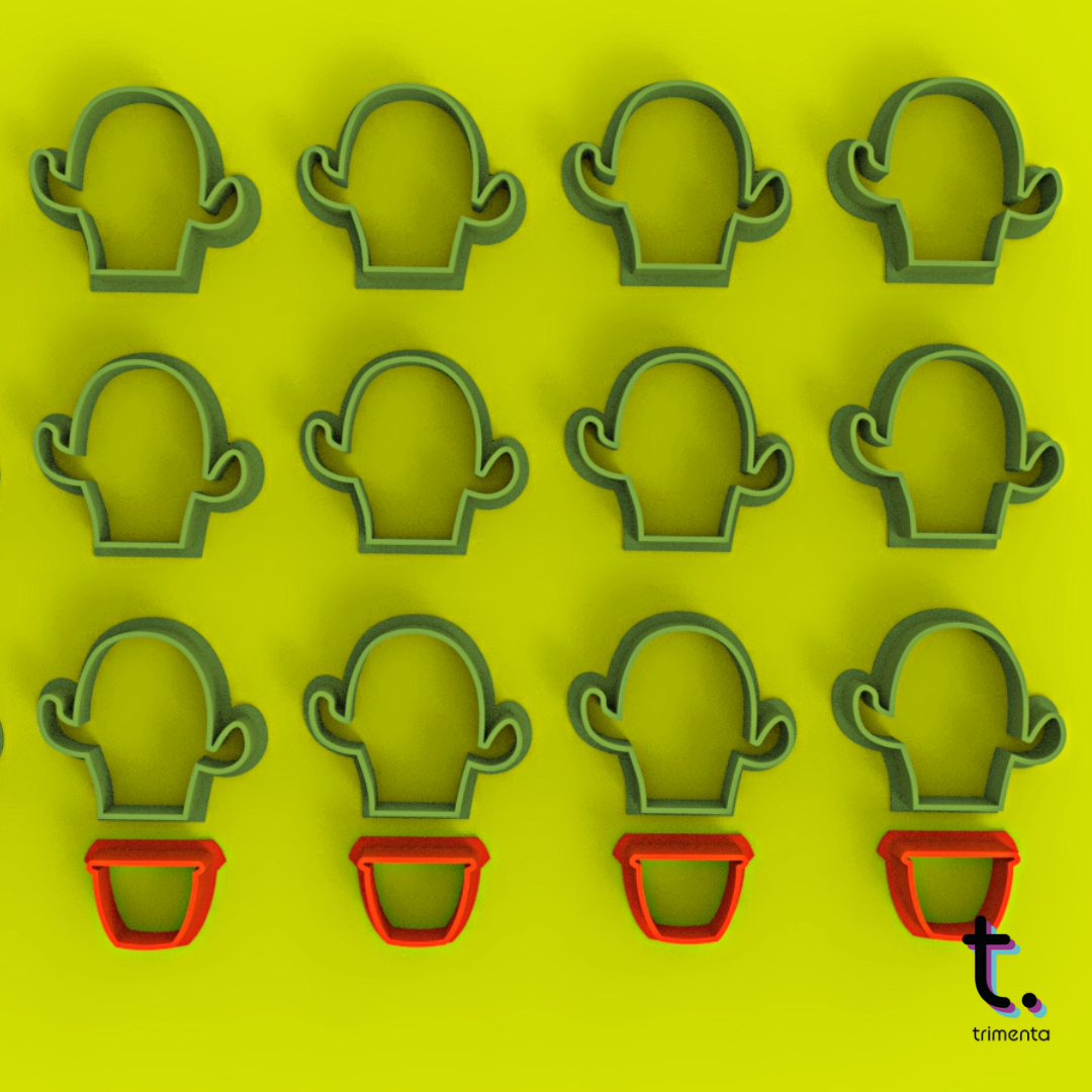 STL file Cactus + pot 2+1 cookie cutter・Model to download and 3D print ...