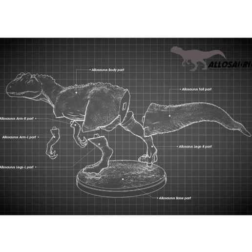 Download STL file Allosaurus • 3D printing design ・ Cults