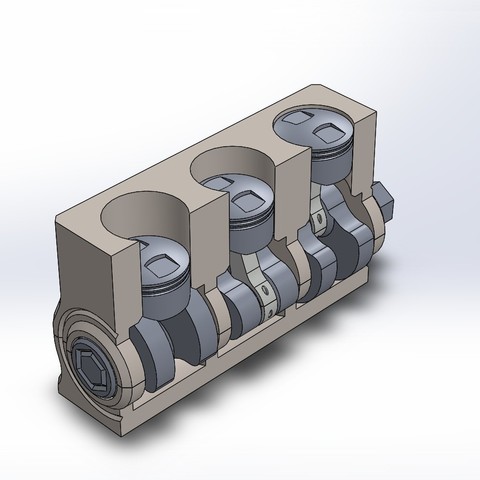 Download STL files Three-Cylinder Engine ・ Cults