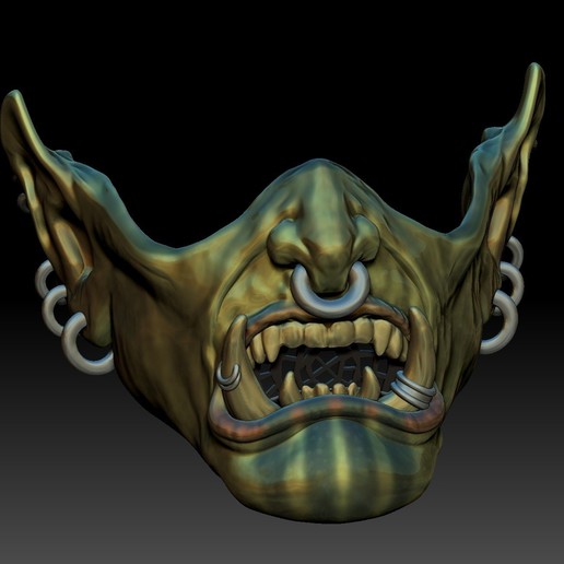 Download OBJ file Hell Scream Ogre Half Mask with Filter • Template to ...