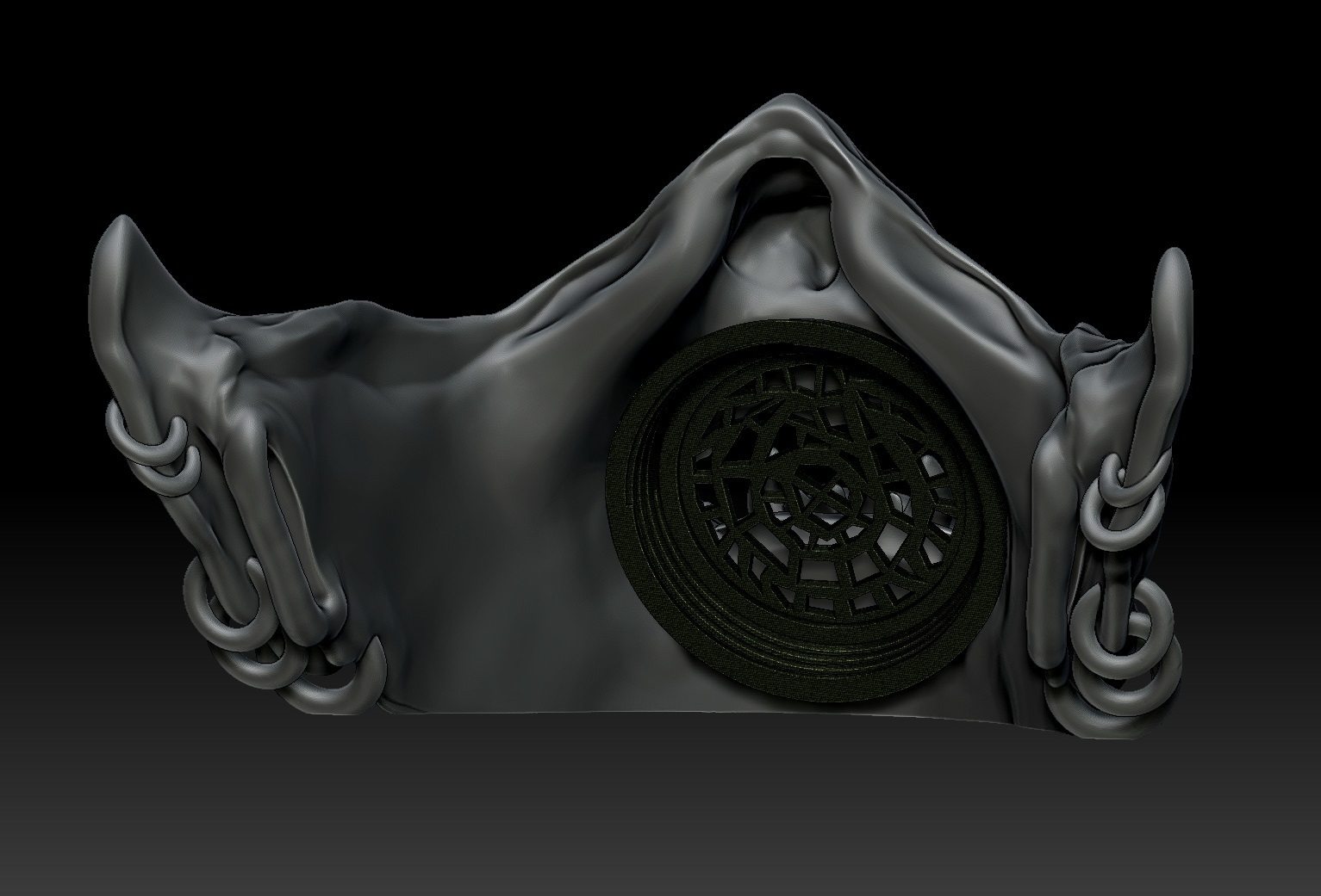 Download OBJ file Hell Scream Ogre Half Mask with Filter • Template to ...