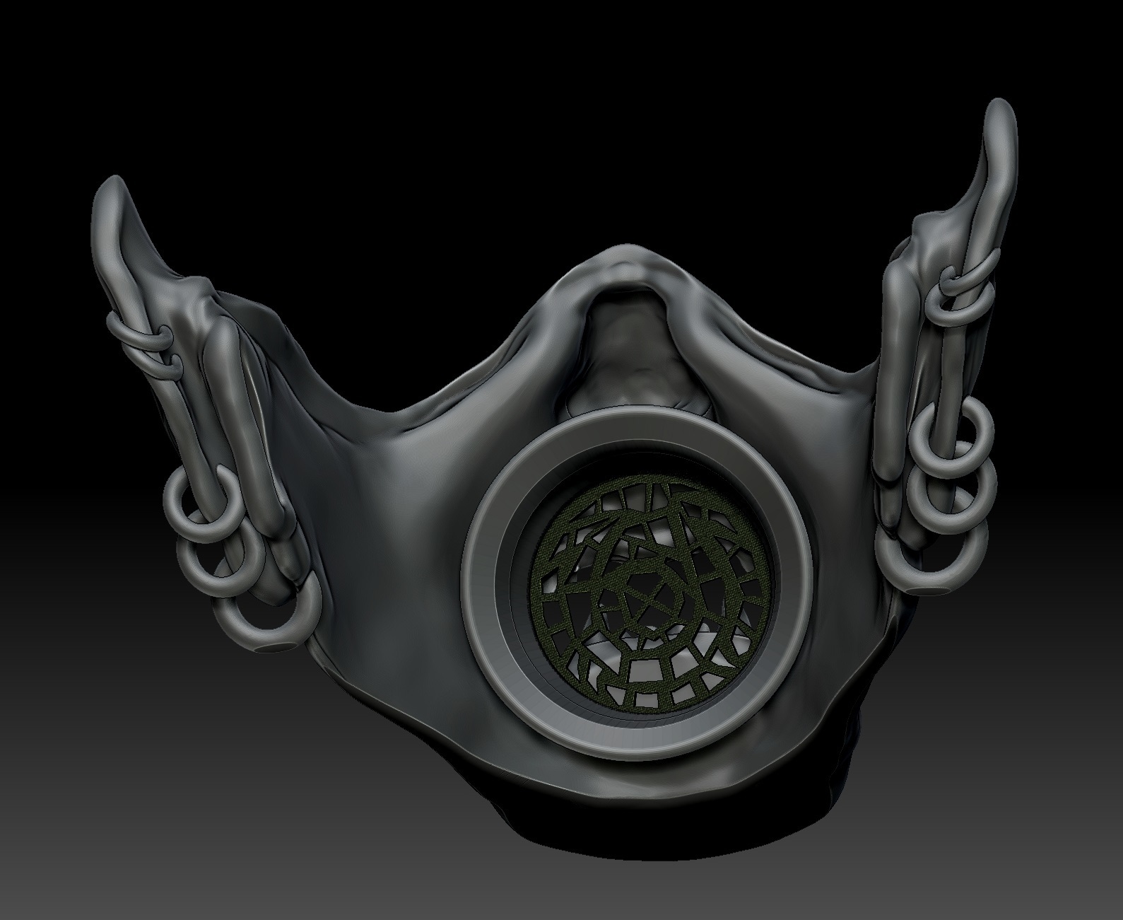 Download OBJ file Hell Scream Ogre Half Mask with Filter • Template to ...