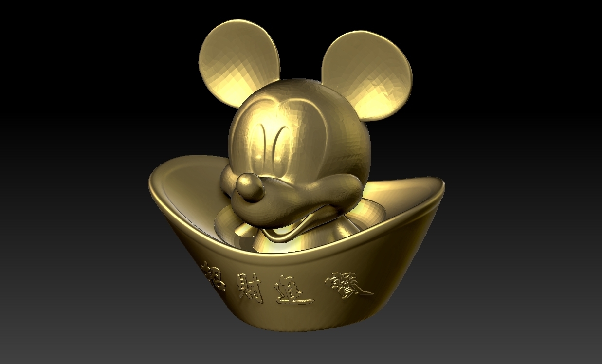 STL file Mickey Chinese new year Gold Ingot 🆕・3D printable design to ...