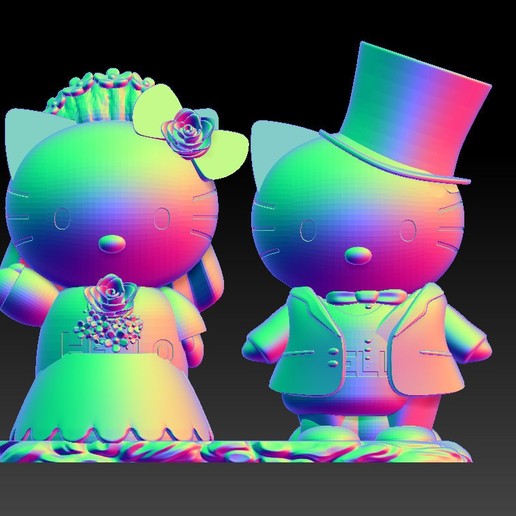 Download STL file KITTY Wedding Doll Decoration • Template to 3D print ...