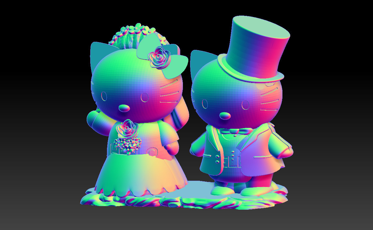 Download STL file KITTY Wedding Doll Decoration • Template to 3D print ...