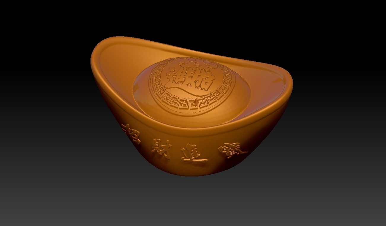 STL file China year Big Gold ingot・3D printing model to download・Cults