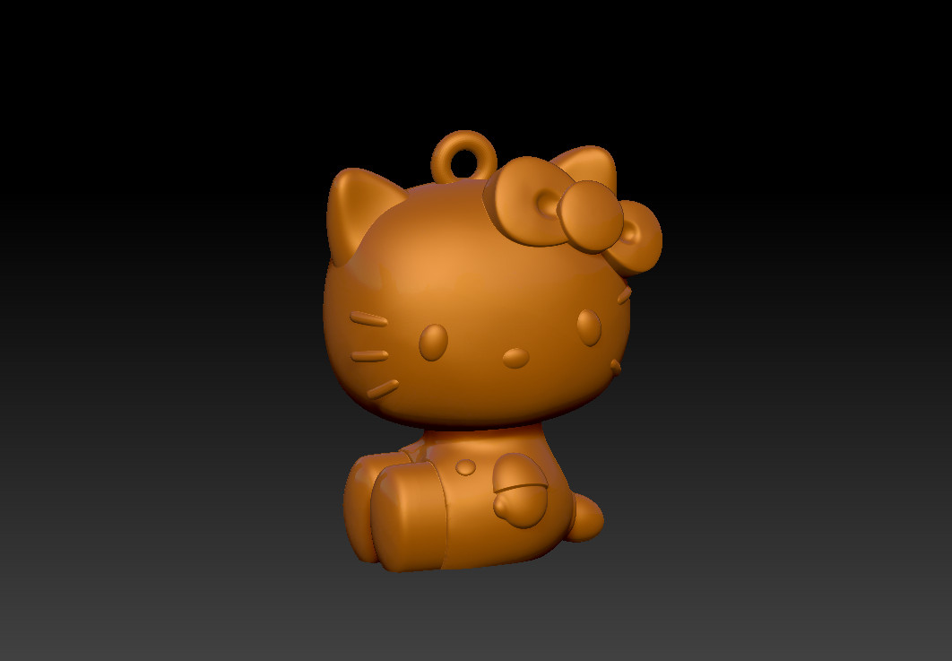STL file Hello Kitty pendant 3・Template to download and 3D print・Cults
