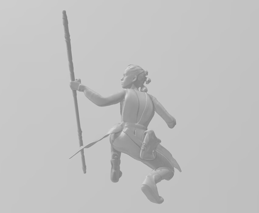 Free STL file Rey with Quarterstaff・3D printing template to download・Cults