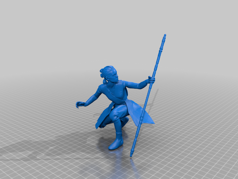 Free STL file Rey with Quarterstaff・3D printing template to download・Cults
