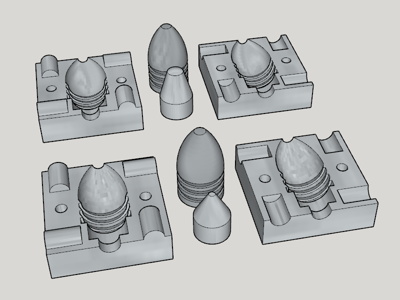 3D file .58 Minie Ball 3D Print Casting Kit・3D printer design to ...