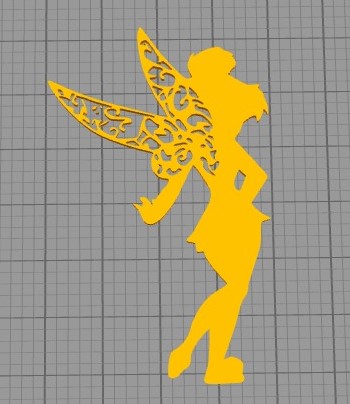 STL file tinkerbell wallart pk・3D printable model to download・Cults