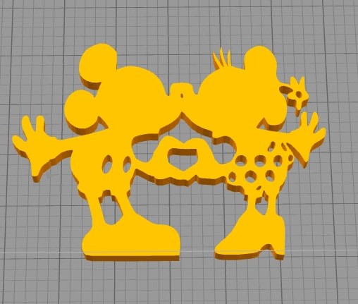 STL file mickey minnie wall art・3D printer design to download・Cults
