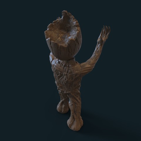 Download STL file BABY GROOT PEN HOLDER • 3D print template ・ Cults