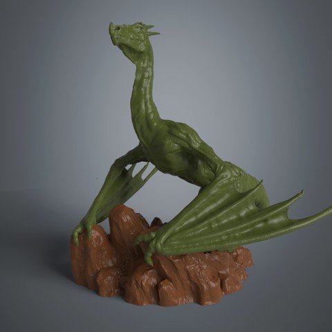 Download STL file Dragon on Mountaintop • 3D print template ・ Cults