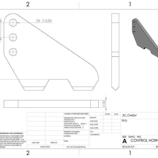 Download free STL file RC Plane Control Horn • 3D print design ・ Cults