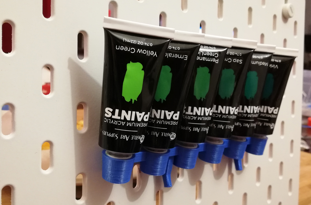 Free 3D file TubeHolder for Ikea Skadis - Color Holder for Large 22ML ...