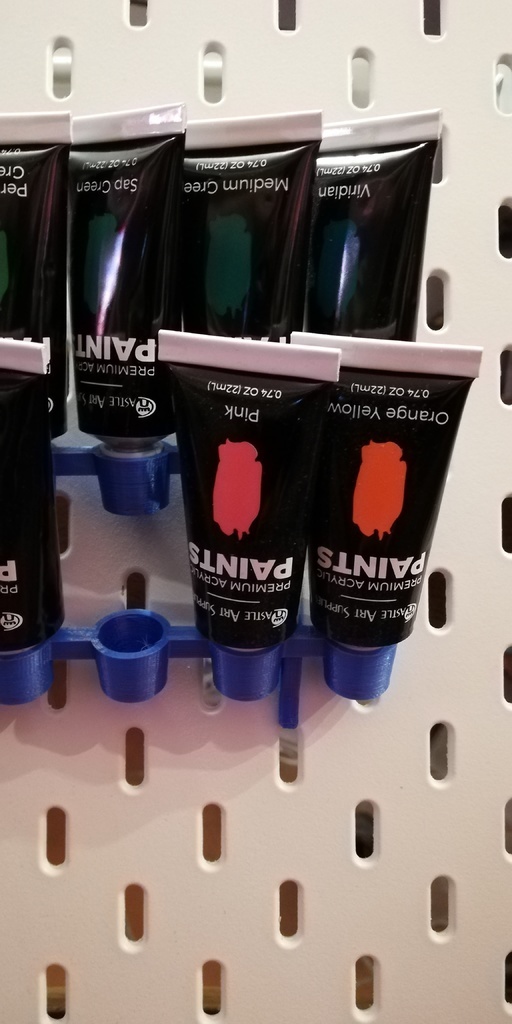 Free 3D file TubeHolder for Ikea Skadis - Color Holder for Large 22ML ...