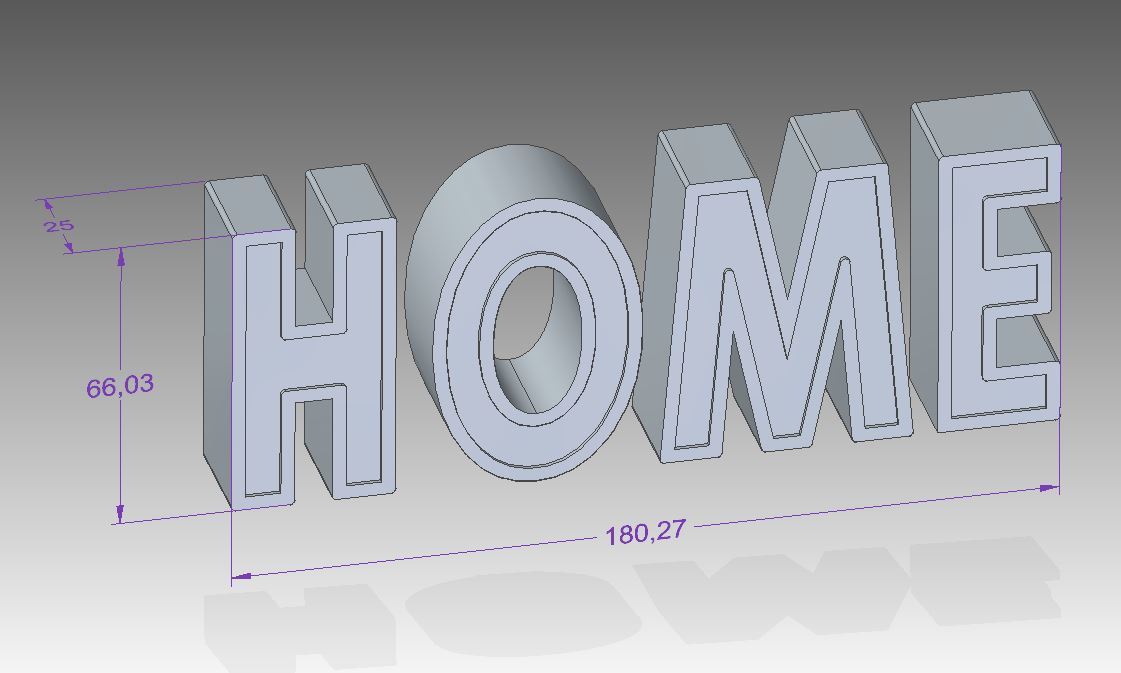 Archivo STL letras HOME・Modelo de impresión 3D para descargar・Cults