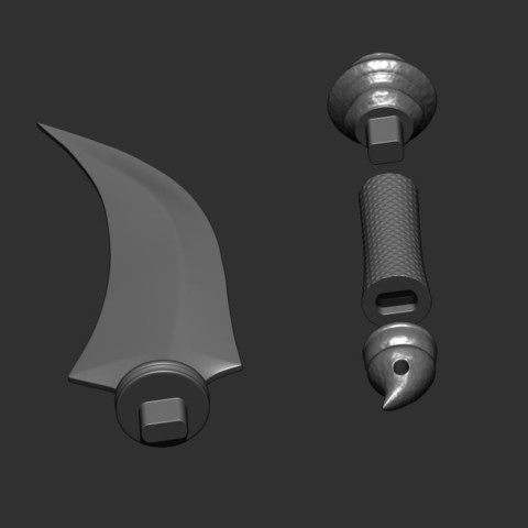 Download STL Scimitar Knife Weapon ・ Cults