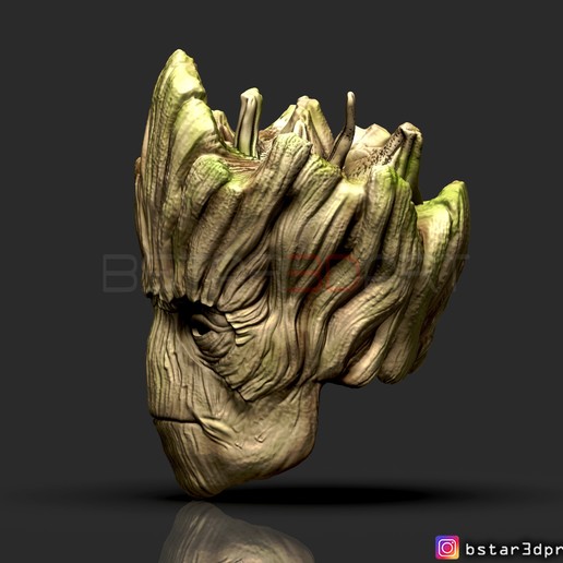 Download STL file Groot mask - Guardians of the Galaxy - Marvel comics ...