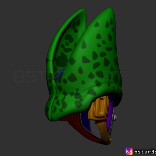 Download STL file CELL Mask -Dragon Ball Z Cosplay or custom • 3D print ...