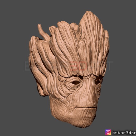 Download STL file Groot mask - Guardians of the Galaxy - Marvel comics ...