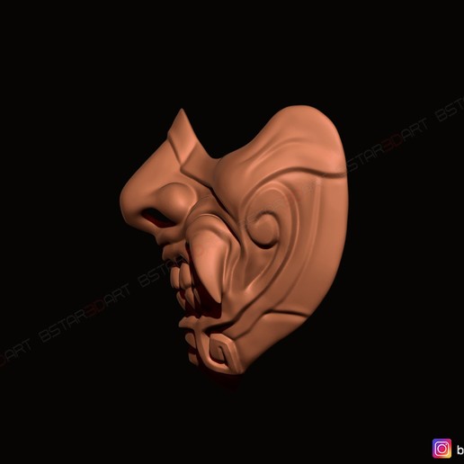 Download STL file Face Mask - Half Samurai Mask - Halloween Costume ...