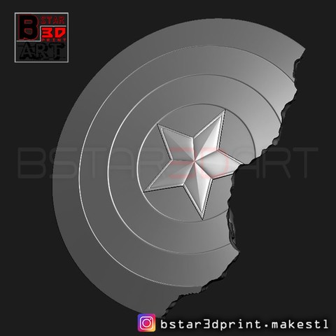 Download STL file Captain America Shield Damaged - Infinity War ...