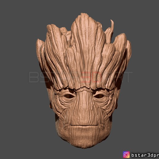 Download STL file Groot mask - Guardians of the Galaxy - Marvel comics ...