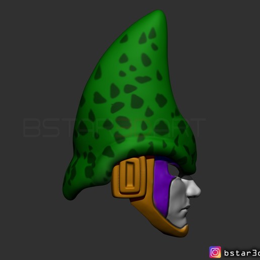 Download STL file CELL Mask -Dragon Ball Z Cosplay or custom • 3D print ...
