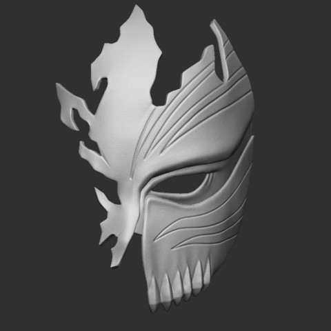 Download STL file Half Hollow Mask - Kurosaki Ichigo - Bleach 3D print ...