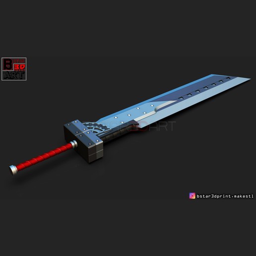 Download STL file Fusion Sword Cloud - Final Fantasy VII remake • Model ...