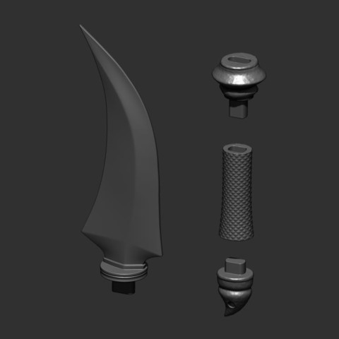 Download STL Scimitar Knife Weapon ・ Cults