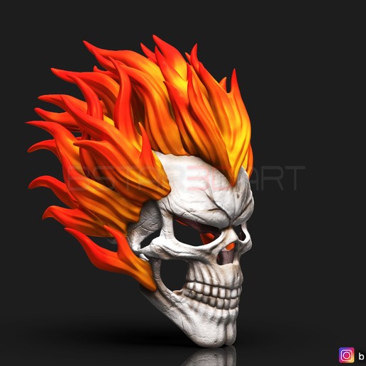 Download STL file Ghost Rider mask -Agents of SHIELD - Marvel comics 3D ...