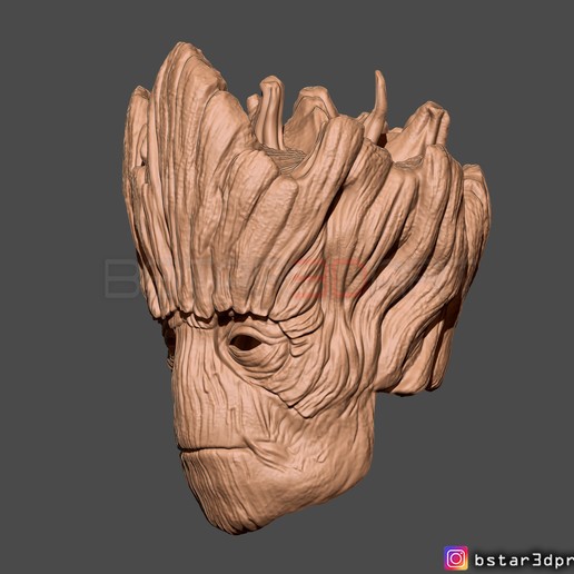 Download STL file Groot mask - Guardians of the Galaxy - Marvel comics ...