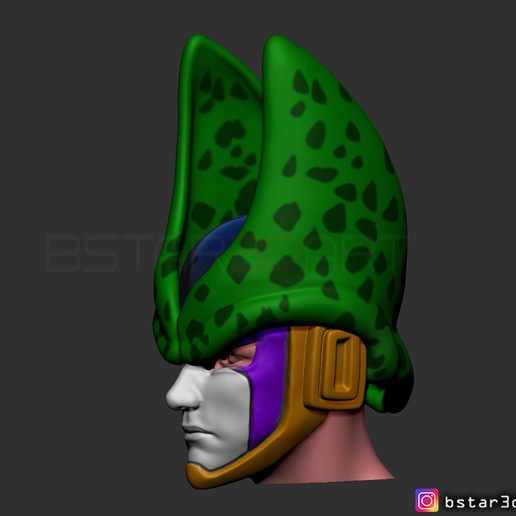 Download STL file CELL Mask -Dragon Ball Z Cosplay or custom • 3D print ...