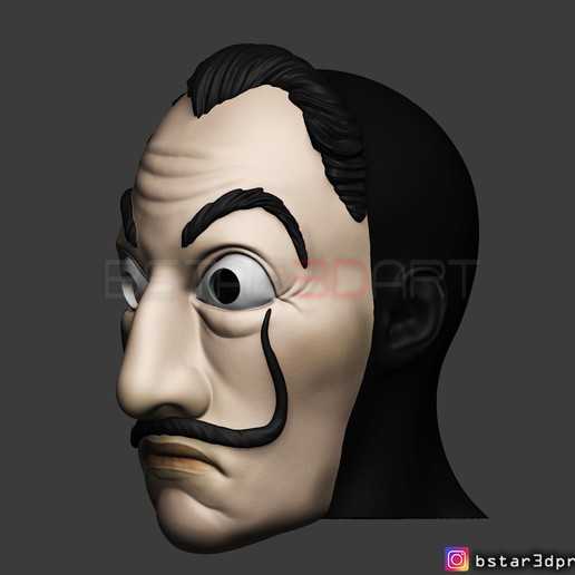 Download STL file Money Heist Mask - La Casa de Papel Mask for Cosplay ...