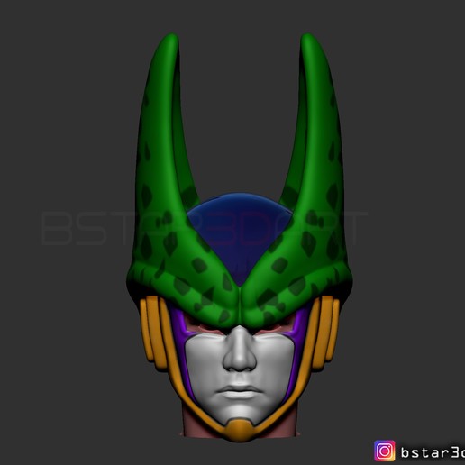 Download STL file CELL Mask -Dragon Ball Z Cosplay or custom • 3D print ...