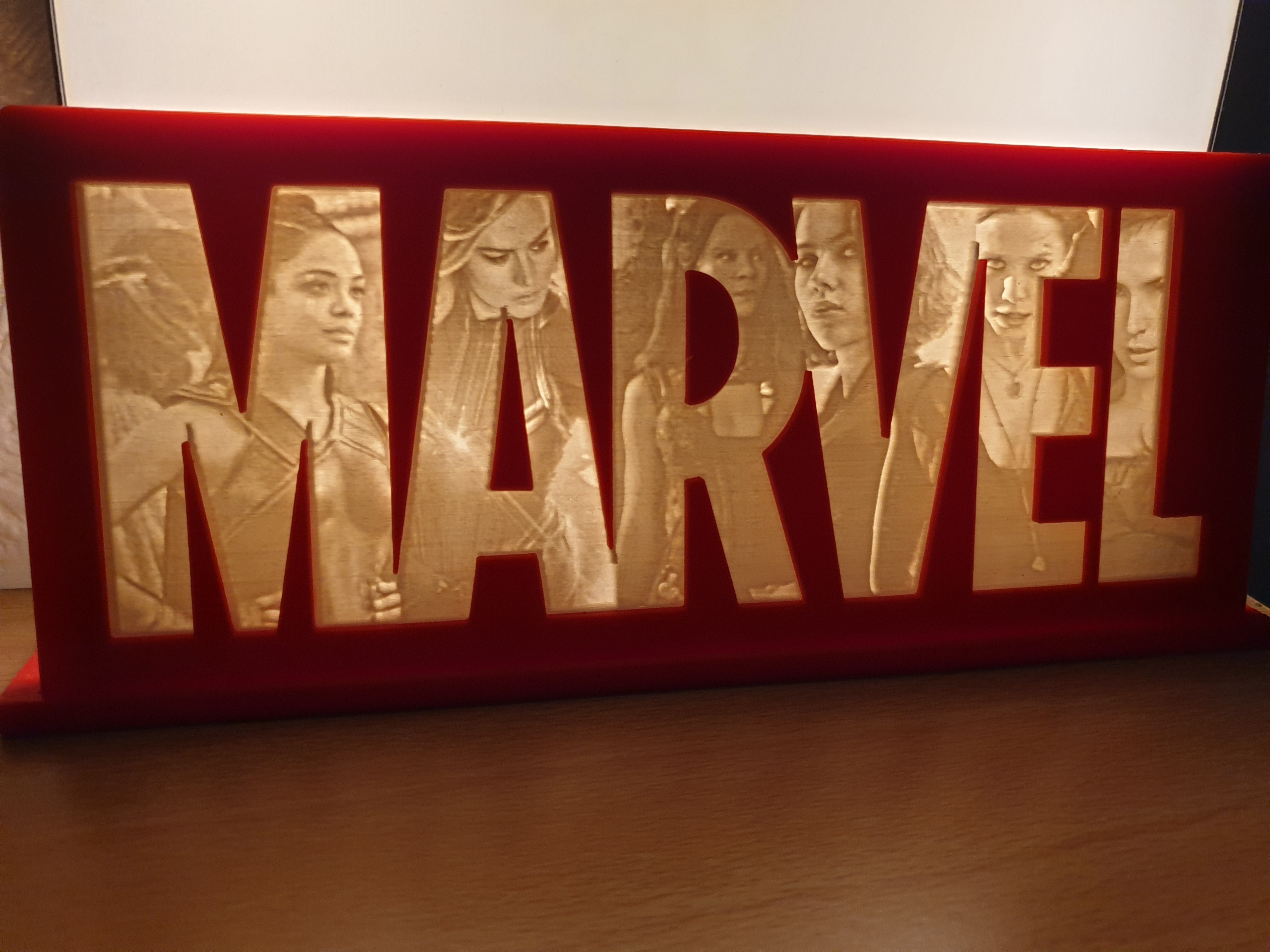 STL file MARVEL LOGO LITHOPHANE - THE COMPLETE SET 🎨・3D print object to ...