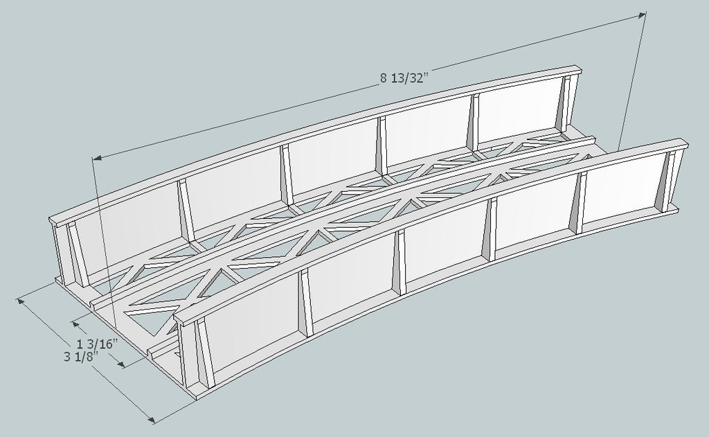 Free STL file HO Scale 22" Radius Curved Bridge・Model to download and ...