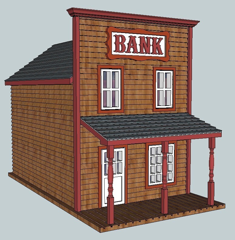 STL-Datei HO Scale Western Bank kostenlos・3D-druckbares Design zum ...